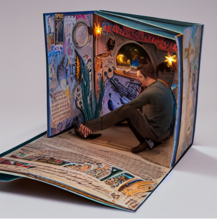 pop-up book art of a man – AIGeneration.blog
